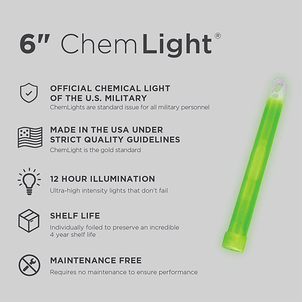 Cyalume Military Chemlight Lightstick 12 Hour 6” Green | Military Kit