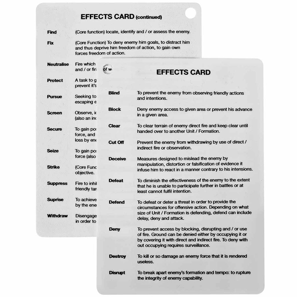 Effects Plastic Battle Slate Card A6 - Free Delivery | Military Kit