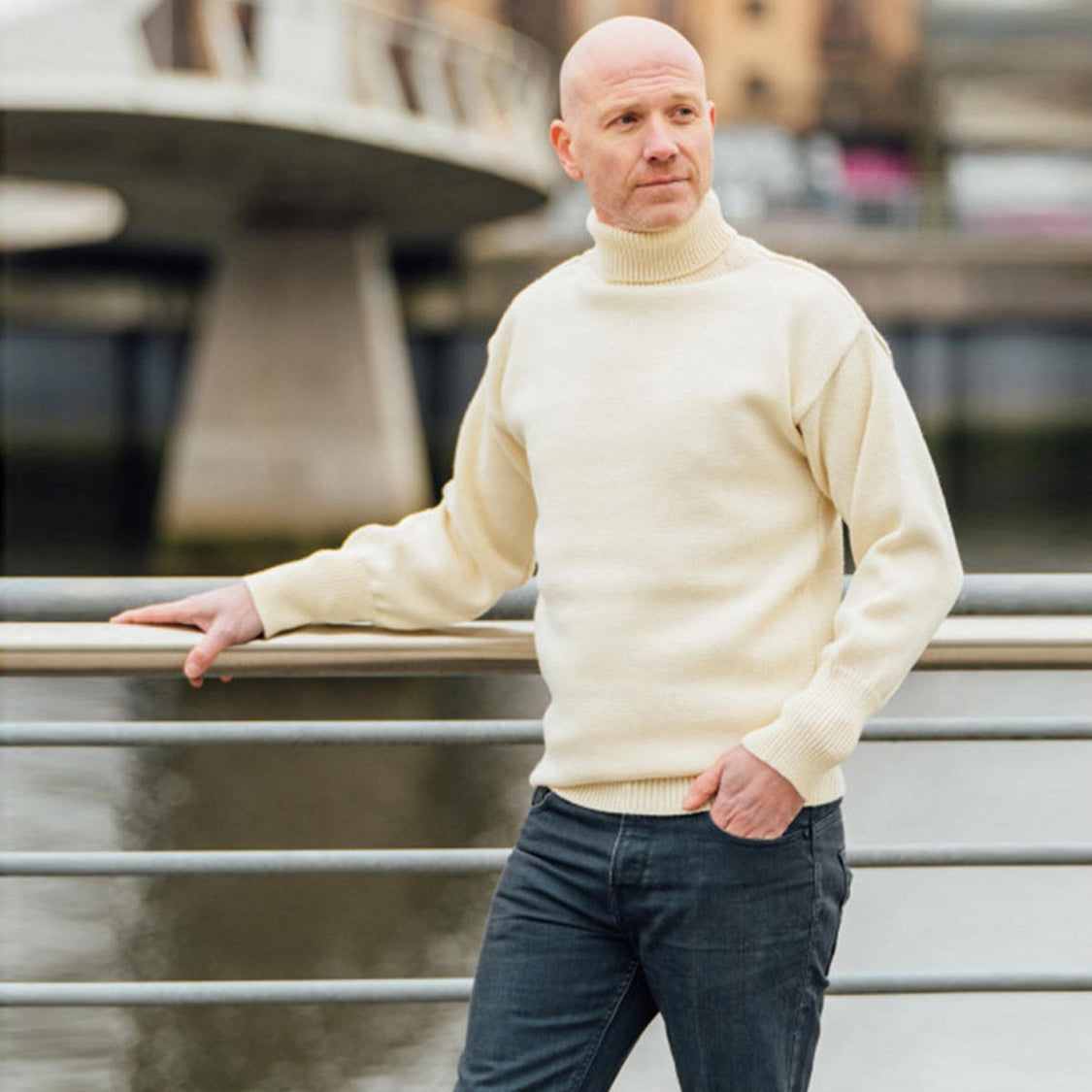 Royal Navy Submariner Jumper Ecru - 100% British Wool - Free Delivery