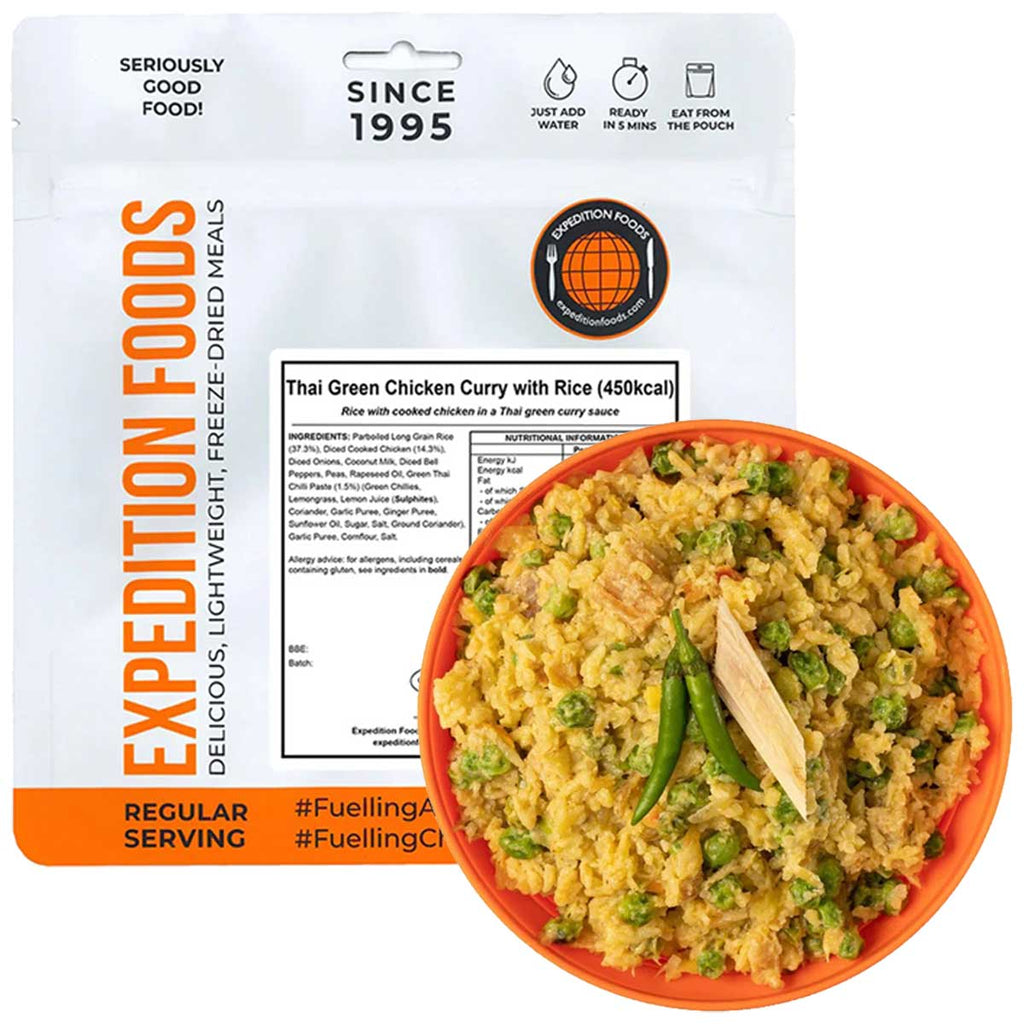 Expedition Foods Freeze-Dried Thai Green Chicken Curry with Rice 450kcal