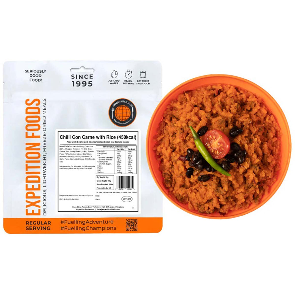 Expedition Foods Freeze-Dried Chilli Con Carne with Rice 450kcal