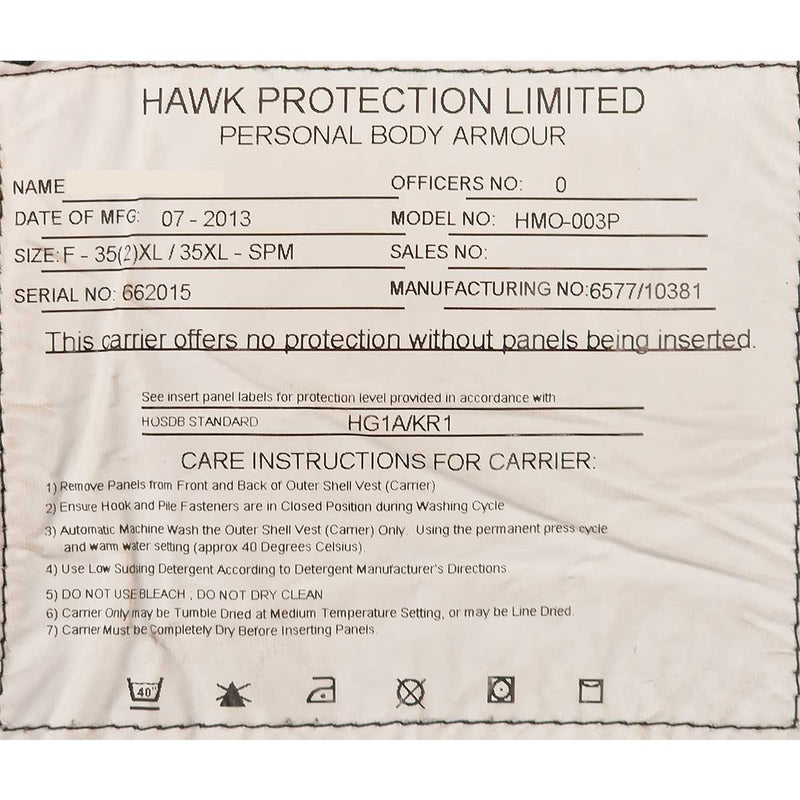 Hawk Female Overt Stab Vest Bulletproof Body Armour - Used | Military Kit