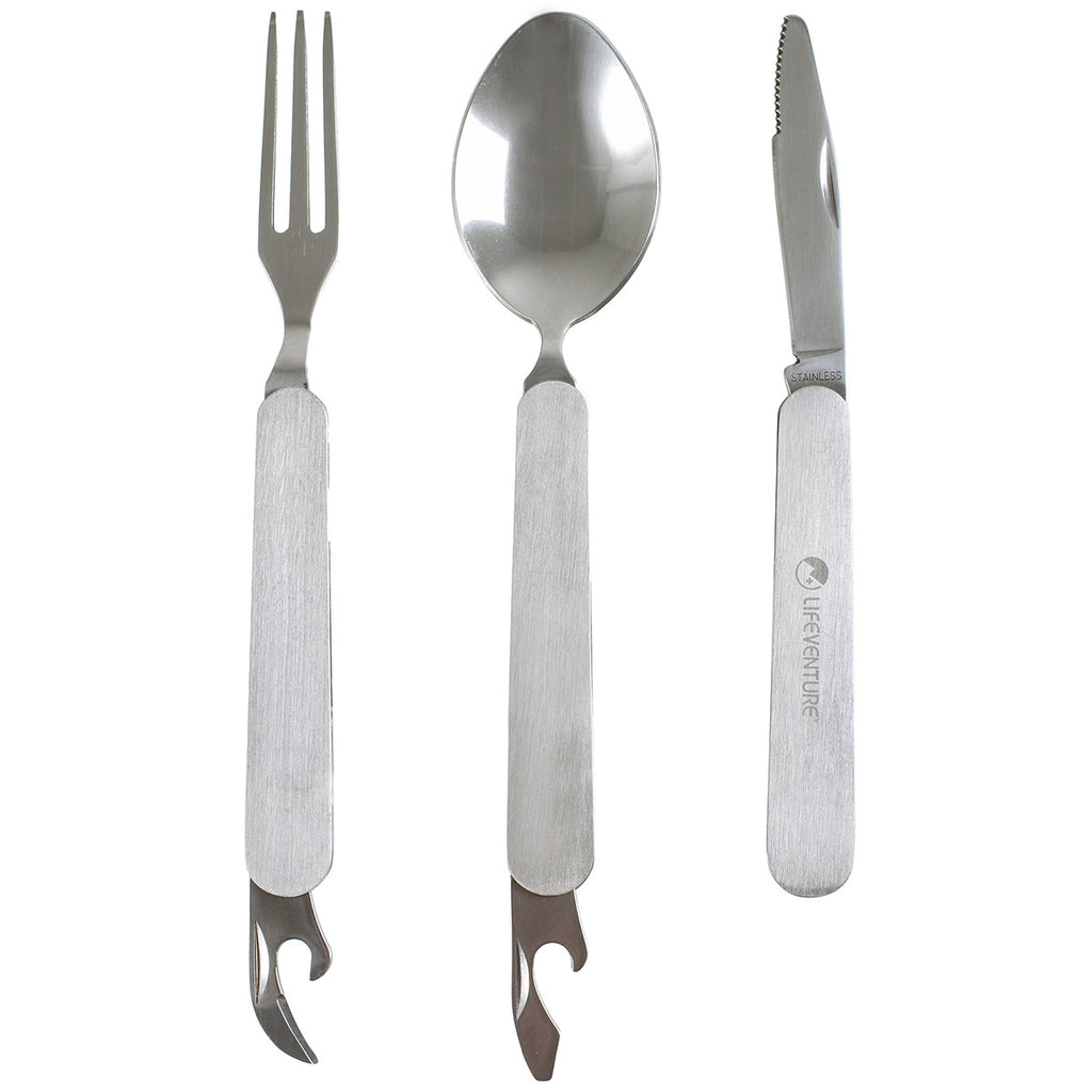 Lifeventure Stainless Steel Folding Cutlery Set | Military Kit