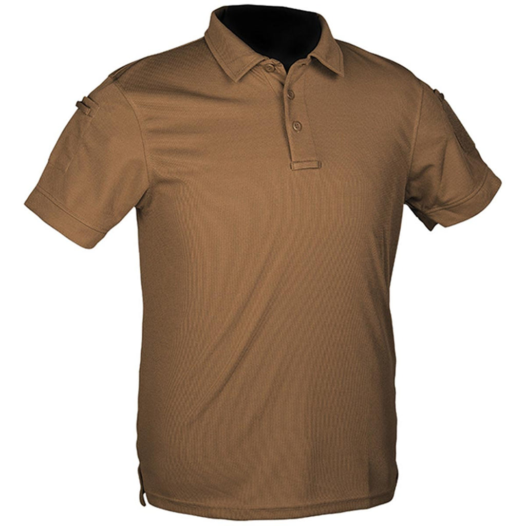 Mil-Tec Tactical Quick Dry Short Sleeve Polo Shirt Dark Coyote ...