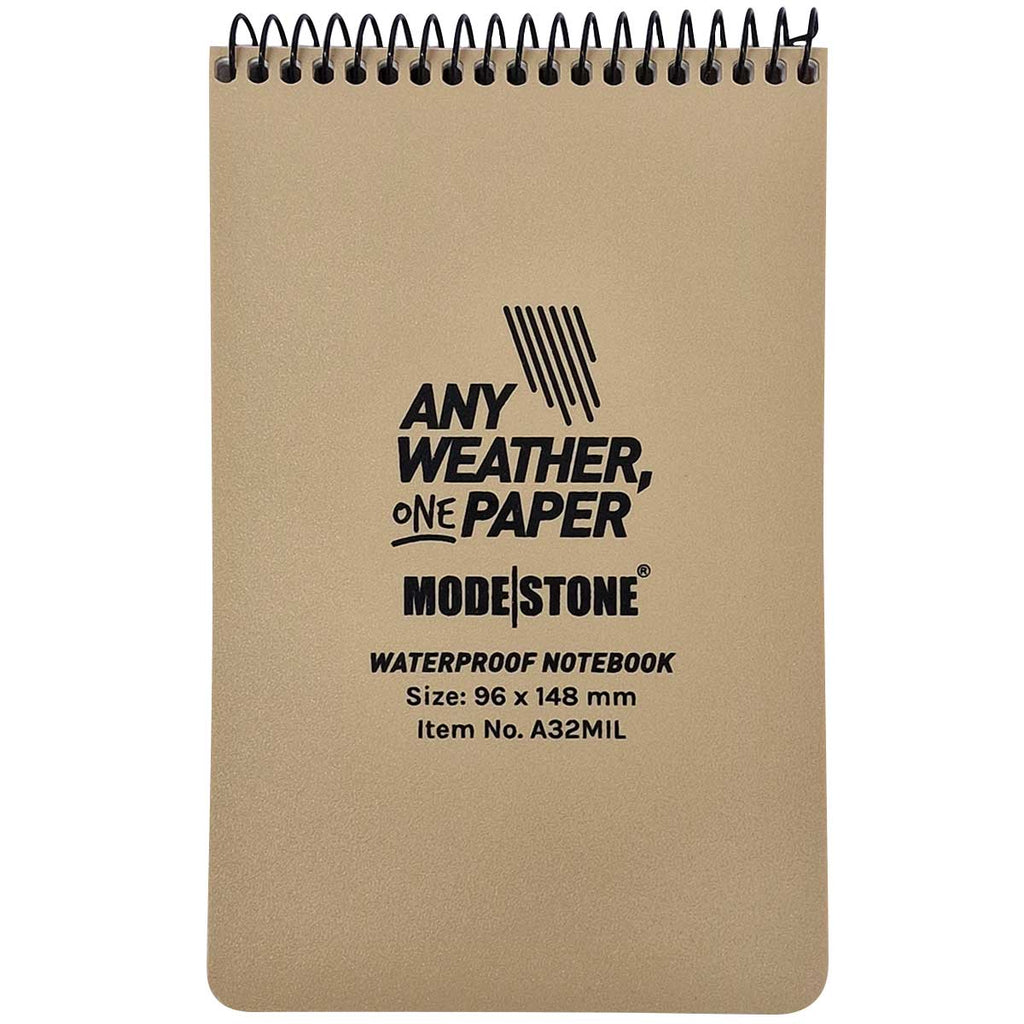 Modestone Top Spiral Waterproof Notepad 3 3/4" x 5 13/16" Tan ...
