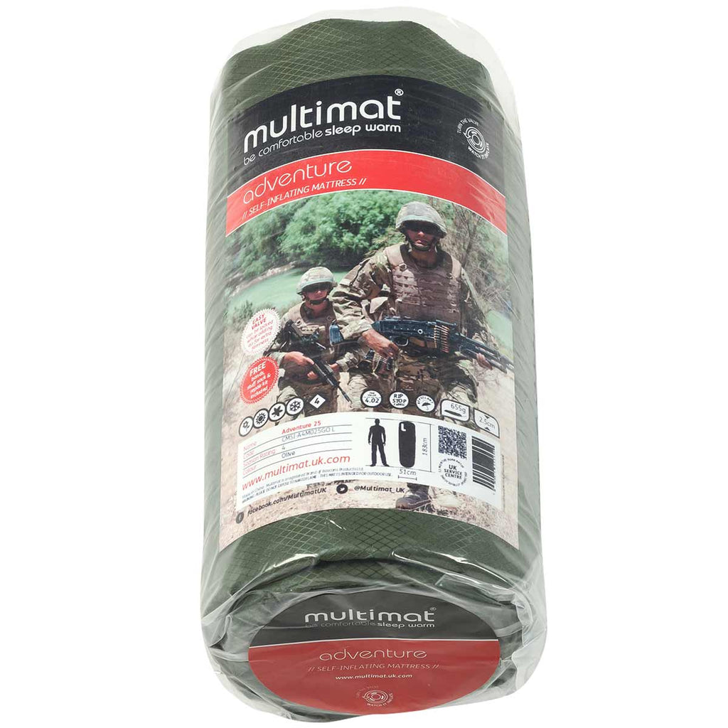 Multimat Adventure 25 Self Inflating Camping Mat MOD Green | Military Kit