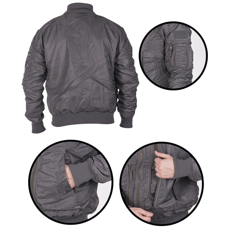 Mil-Tec US Tactical Bomber Flight Jacket Urban Grey | Military Kit