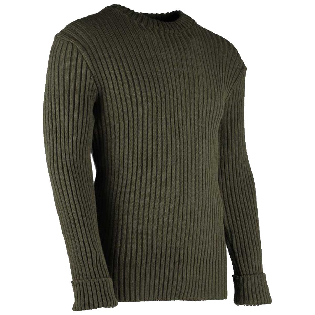 Crew Neck Woolly Pully Army Jumper Olive Green | Military Kit