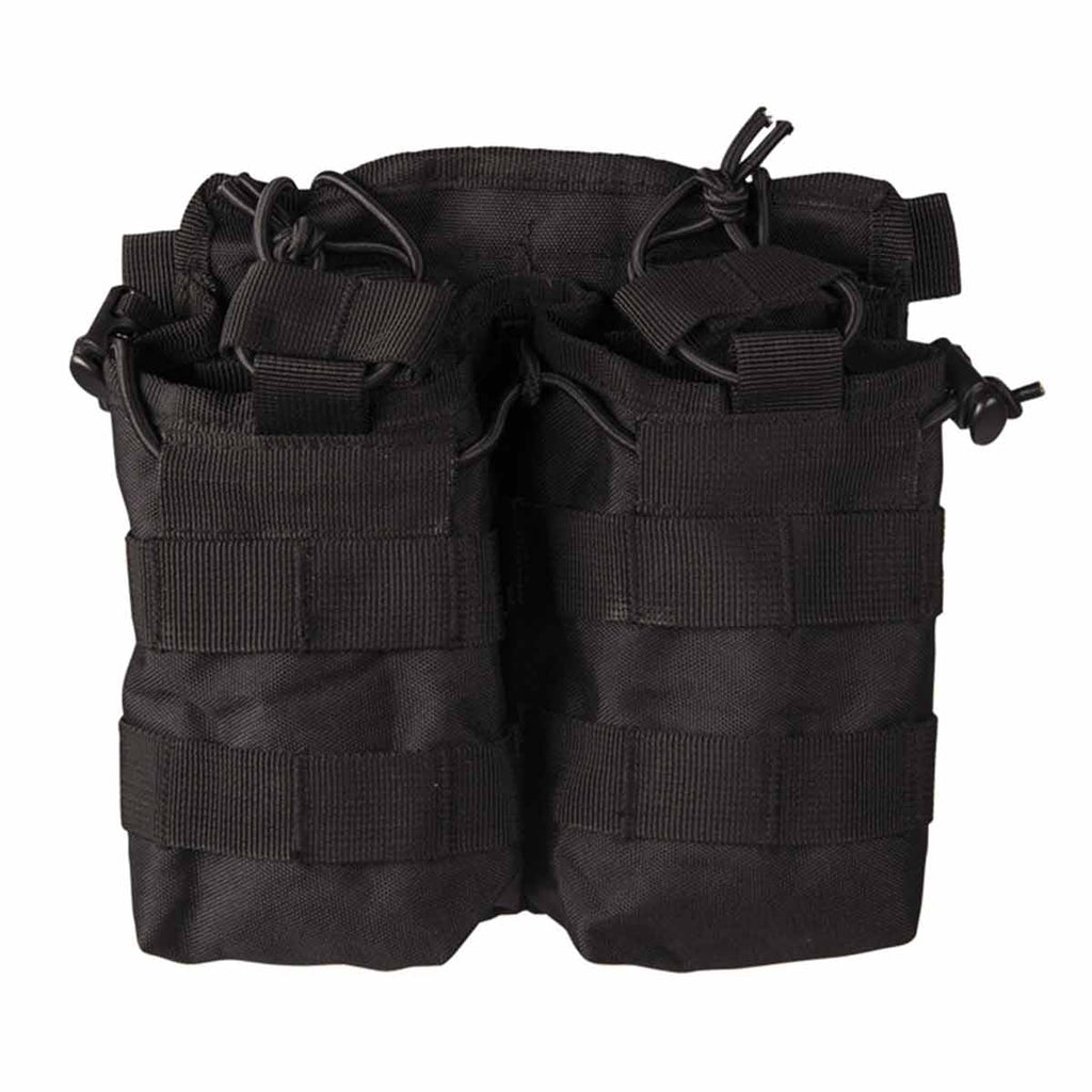 Mil-Tec Open Top Double Mag Pouch MOLLE Black | Military Kit