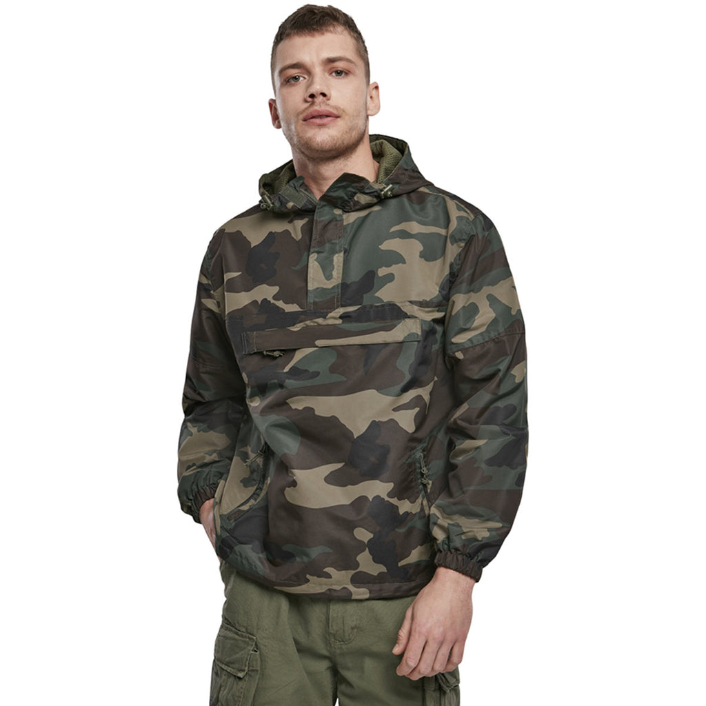 Brandit Summer Windbreaker Jacket Woodland Camo - Free Delivery ...