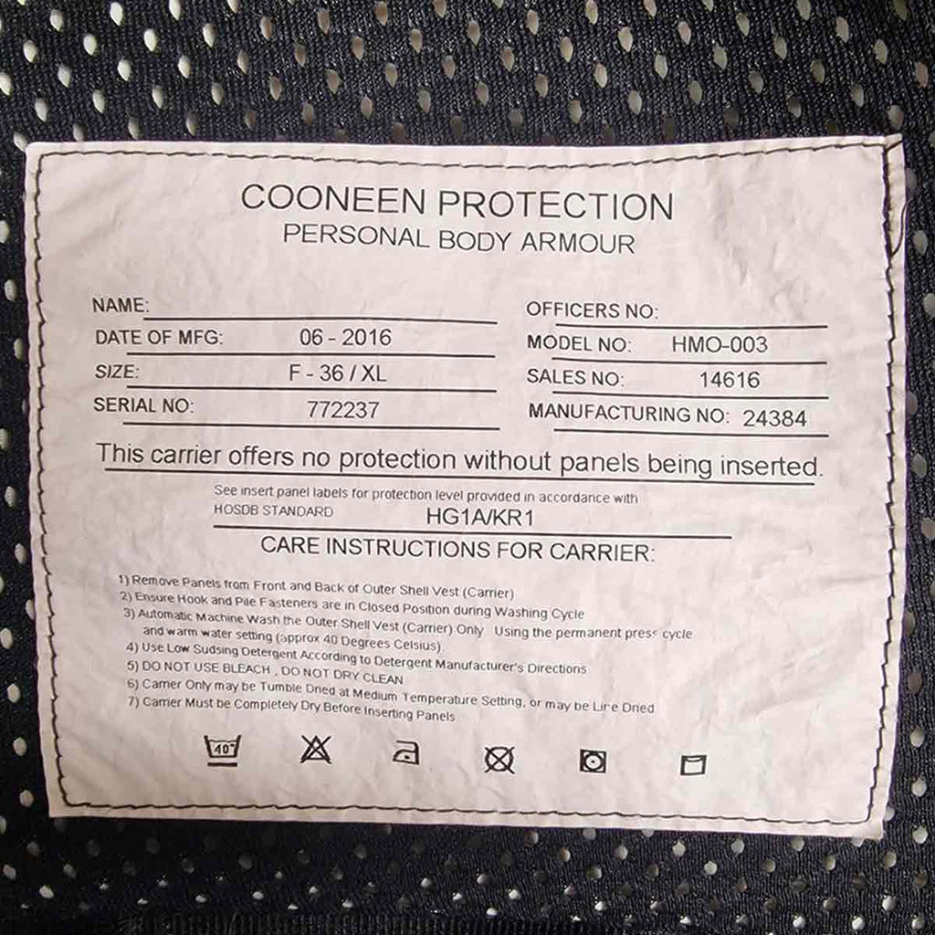Cooneen Female Overt Stab Vest Bulletproof Body Armour - Used ...