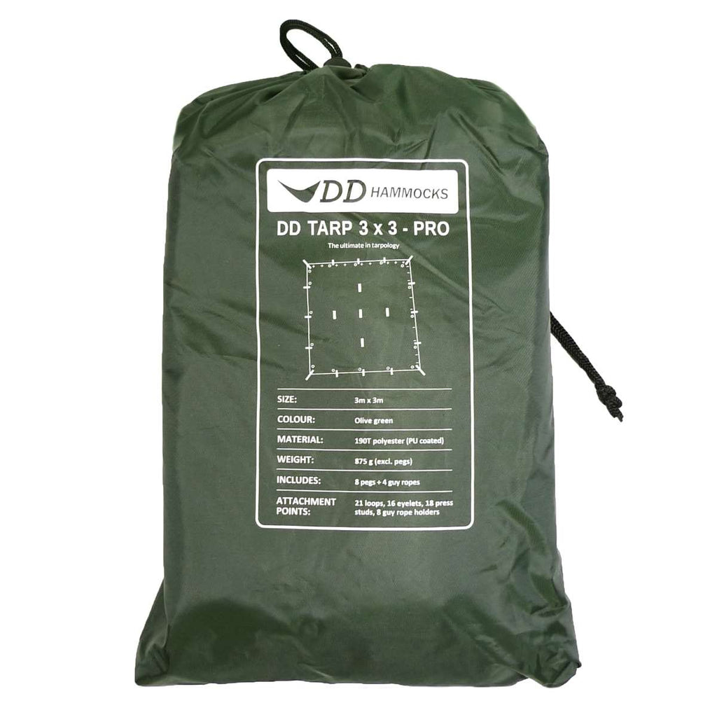 DD Hammocks Tarp 3x3 Pro Waterproof Camping Shelter | Military Kit