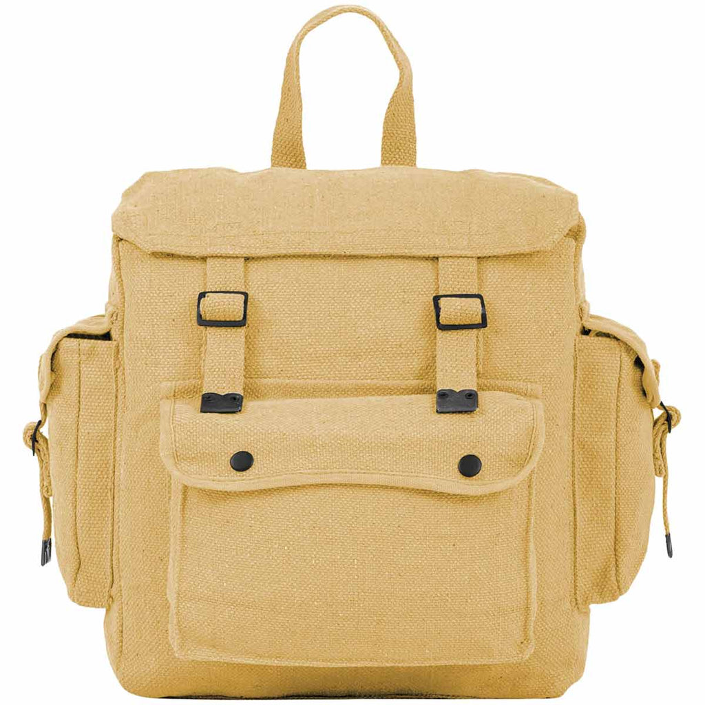 Highlander Canvas Webbing Pocketed Backpack Beige | Military Kit