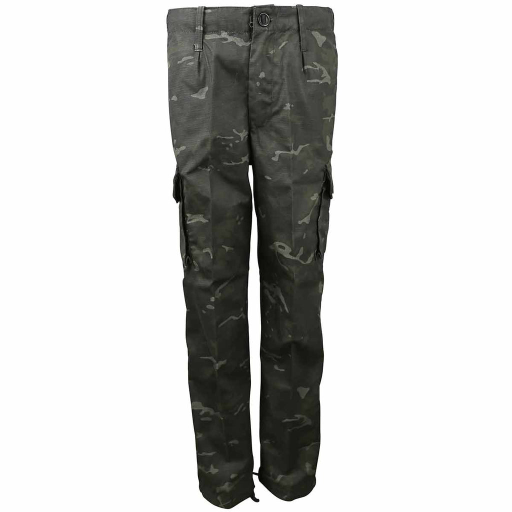 Kids Black Camo Combat Trousers 3-12 Years| Military Kit