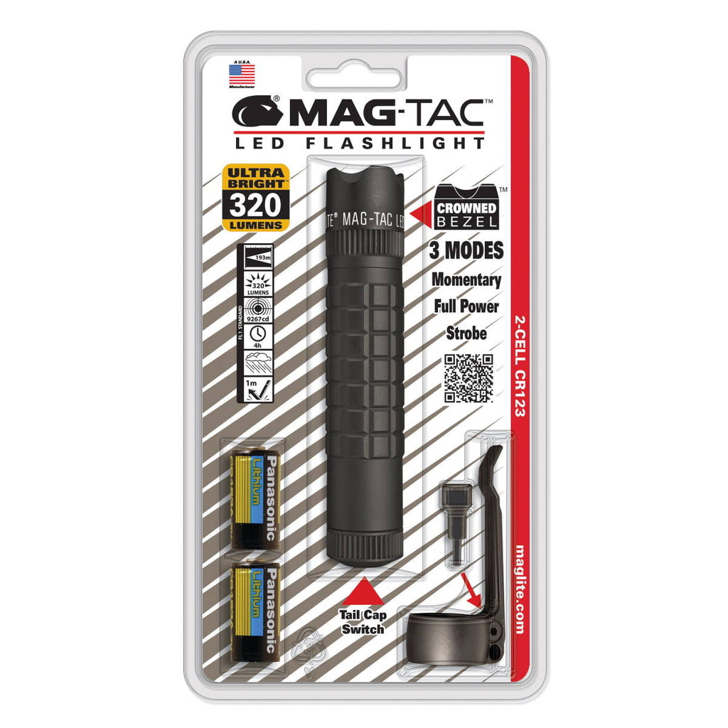 Maglite MAG-TAC LED Torch Crowned Bezel Black | Military Kit