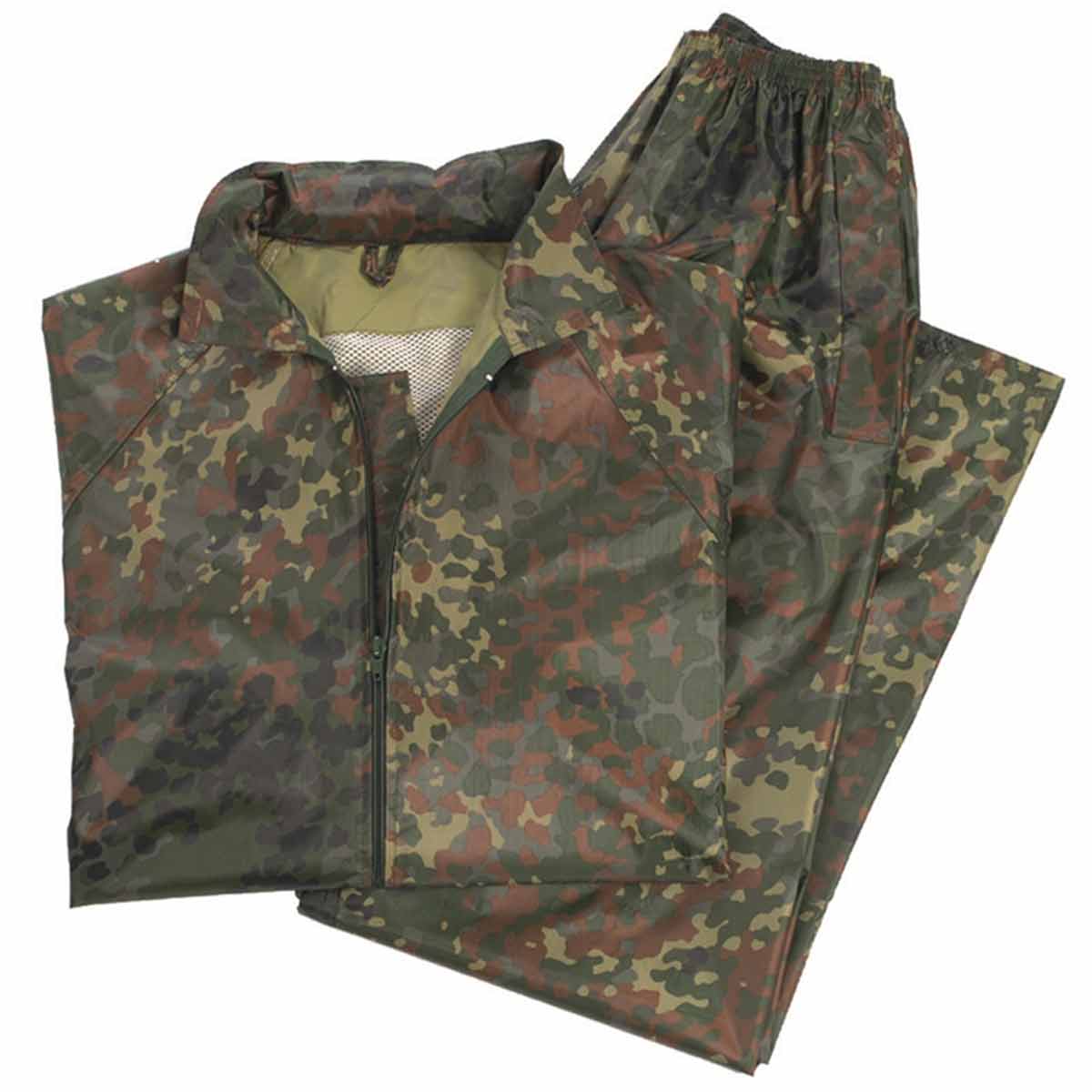 Mil-Tec Waterproof Rain Suit Jacket & Trousers Flecktarn | Military Kit