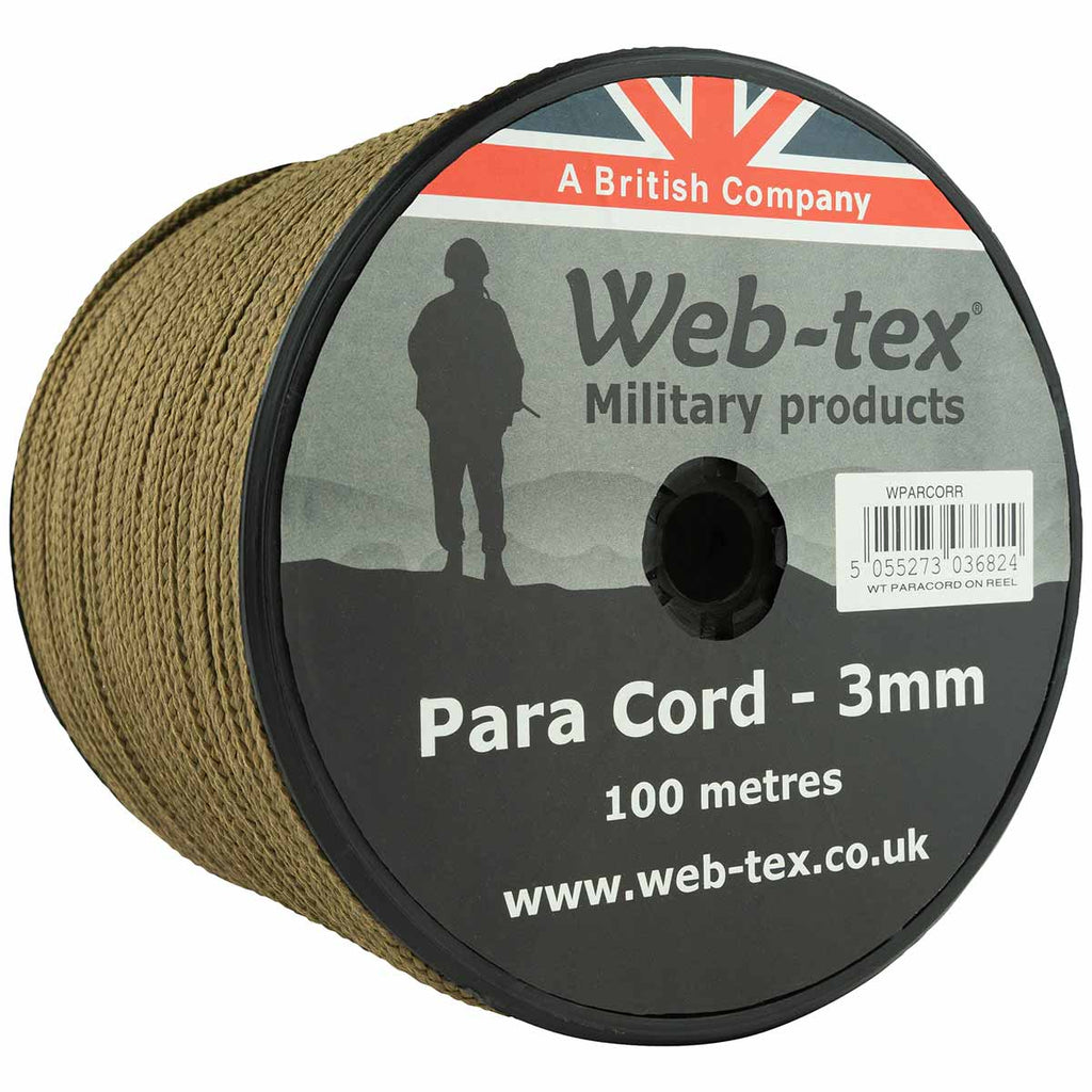 Web-Tex Paracord Reel - 100m Coyote - Free Delivery | Military Kit